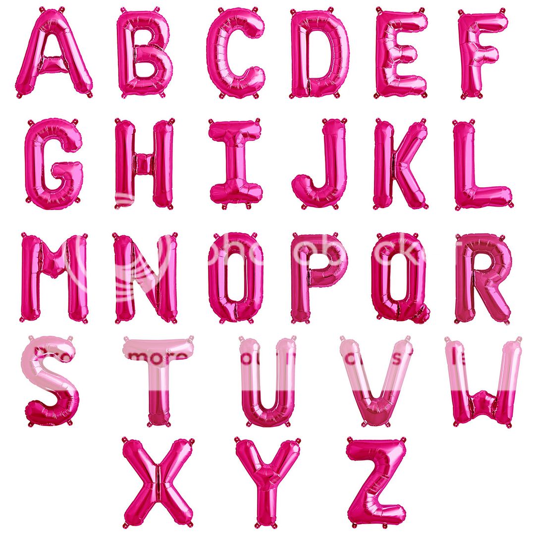 16" PINK Alphabet Letter Birthday Party A-Z Message Foil Balloons In 1 ...