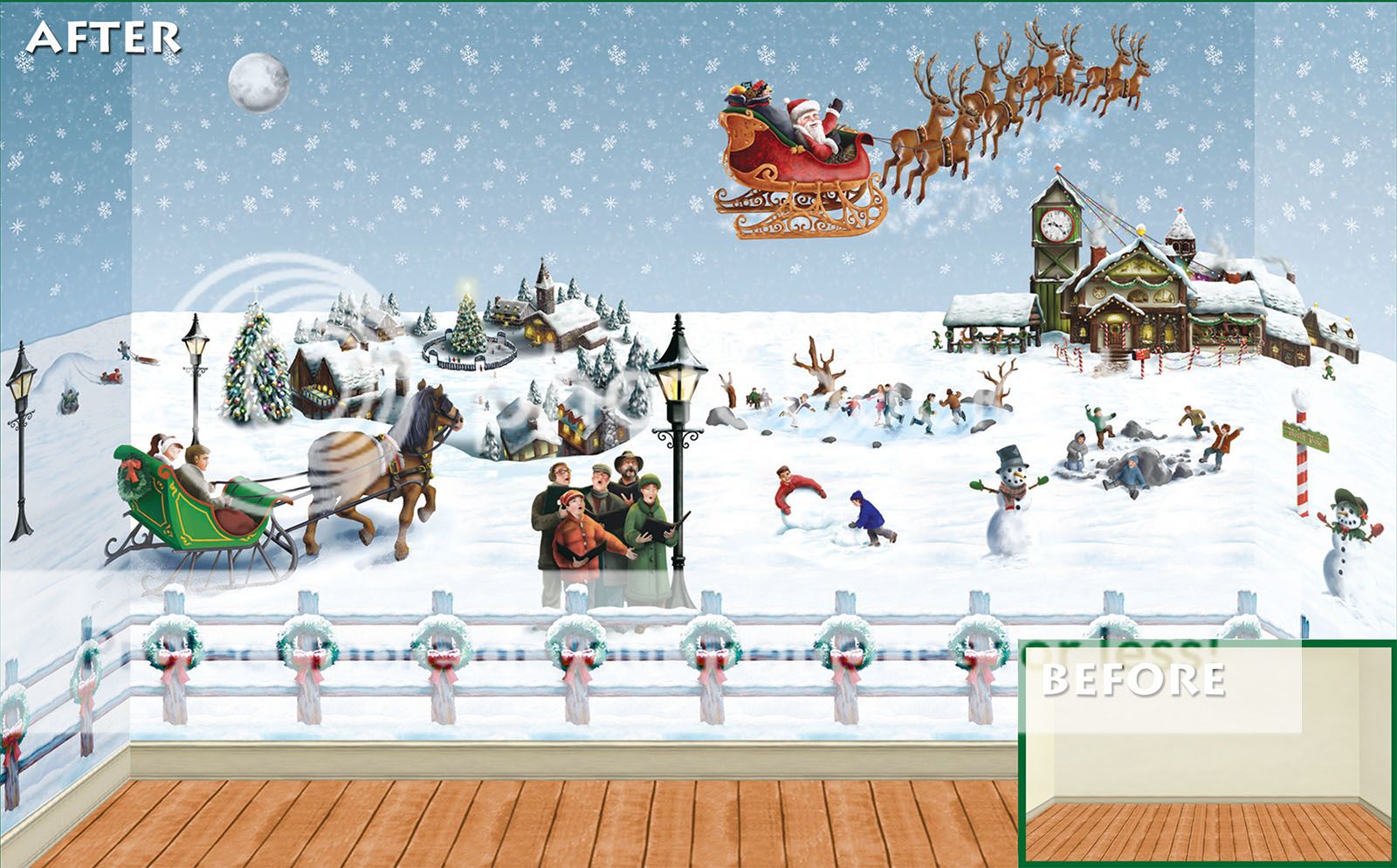 Christmas Winter Wonderland Village Scene Setter Complete Kit Party ...